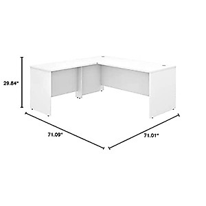 Bush Business Furniture Studio C L Shaped Desk with Return, 72W x 30D, White