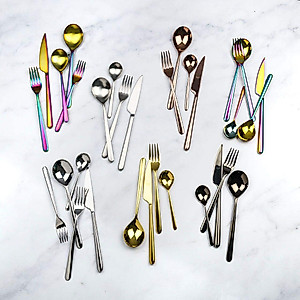 MEPRA 109122151 Linea Gold 151-Piece Durable 18/10 Stainless Steel European Style Flatware Cutlery Set for Fine Dining, Dishwasher Safe, Service for 12