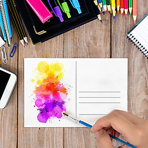 50 Pieces Watercolor Postcards, 100% Cotton 140lb/300gsm Blank Postcards 4x6 Inch Watercolor Paper Post Cards for Watercolor Journal, DIY, Mailing, Painting, Invitations, Greeting Cards