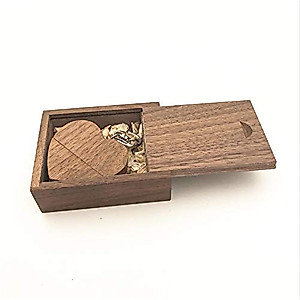 A Plus+ 10 PCS Eco Wooden USB Flash Drive 16GB Heart Shaped with Matching Box for Wedding Photography Valentine's Day