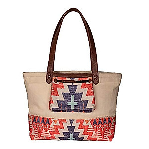 Mona B Peyton Upcycled Recycled Durrie Vegan Tote Handbag with RFID Blocking