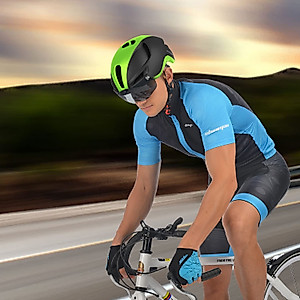 Shinmax Adult Bike Helmet,Bicycle Helmet with Removable Magnetic Goggles & USB Rechargeable Light Specialized Road Mountain Bike Helmet Adjustable Size Ultralight Cycling Helmet Men Women SM-T88