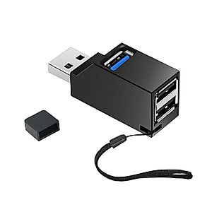 USB Hub,3 Port High USB 3.0 Speed Splitter Plug and Play Bus Powered for MacBook, Mac Pro/Mini,iMac, Surface Pro,XPS,Notebook PC,USB Flash Drives,Mobile HDD, and More (BLACK1)