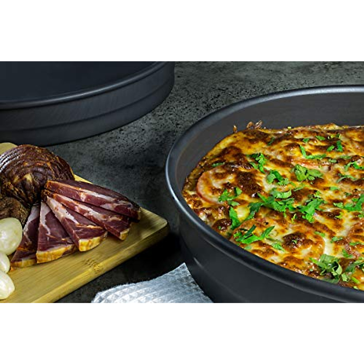 LloydPans Kitchenware 14 Inch by 2 Inch Deep Dish Pizza Pan, Pre-Seasoned, Stick Resistant