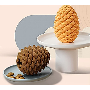 Mewajump Heavy Duty Pinecone Durable Natural Rubber Dental Teeth Cleaning Dog Feeder Chew Toy for Large and Medium Dogs- Insert Food or Treats Inside!
