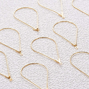 BENECREAT 30 PCS 18K Gold Plated Teardrop Shape Beading Hoop Earrings for Valentine's Day, Anniversaries Gifts and Favors