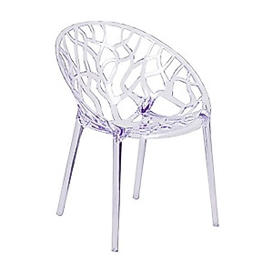 Flash Furniture Jonah 4 Pack Specter Series Transparent Stacking Side Chair