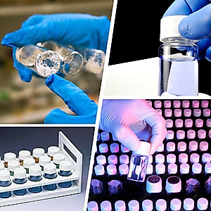 ALWSCI 20 ml Scintillation Vials Liquid Borosilicate Glass Sample Scintillation Counting Vials, 22-400 White Screw Cap, Silver Aluminum Foil Liner, Pack of 100