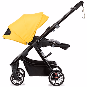 Diono Excurze Baby, Infant, Toddler Stroller, Perfect City Travel System Stroller and Car Seat Compatible, Adaptors Included Compact Fold, Narrow Ride, XL Storage Basket, Yellow Sulphur