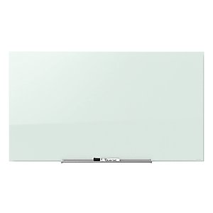 Quartet Magnetic Glass Dry Erase White Board, 74" x 42" Whiteboard, InvisaMount Horizontal Frameless Mounting (G7442IMW)