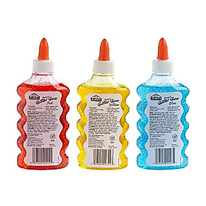 Elmer's Classic Glitter Glue, 6 Ounces, Assorted Primary Colors, Set of 3 - E317
