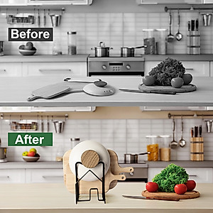 YTVG Cutting Board Organizer, Chopping Board Rack Stand Holder for Kitchen Cabinet,Tray Organizer Rack for Baking Sheets,Pot Lids-Steel 4.92 x 5.7 x 8.47 in.Black