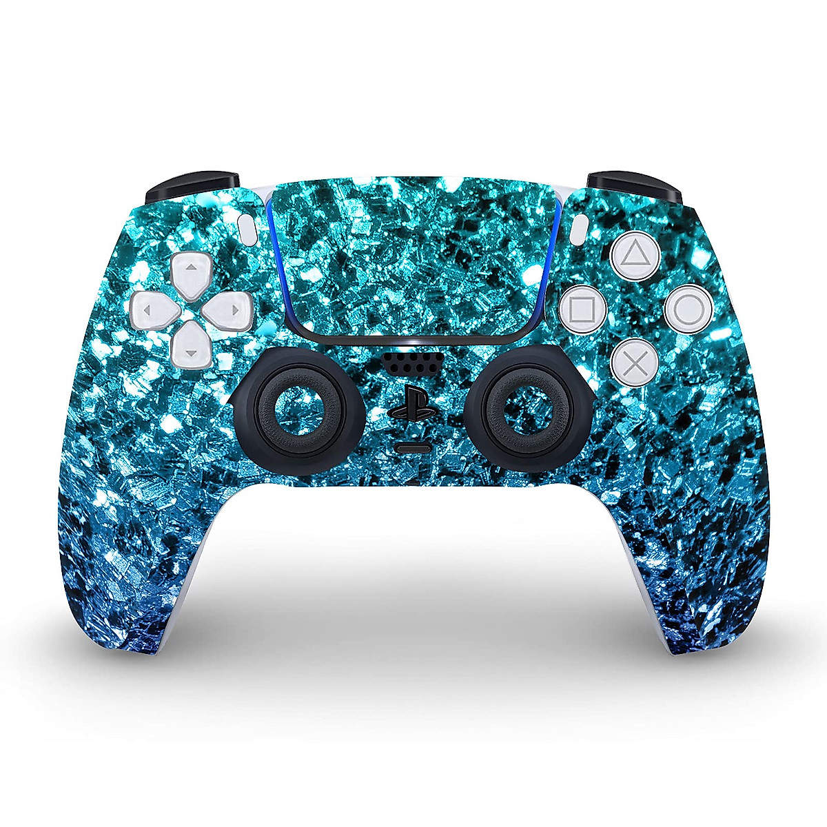 Head Case Designs Officially Licensed PLdesign Aqua Blue Art Mix Vinyl Faceplate Sticker Gaming Skin Decal Cover Compatible With Sony PlayStation 5 PS5 Disc Edition Console & DualSense Controller