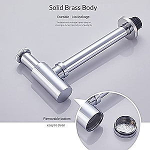 LMMDDP Brass Up Drain With Overflow Bathroom Sink Drain Stopper Polished Chrome Bathroom Drain Bathroom Accessories (Size : Chrome)