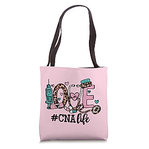 Pink Love CNA Life Graphic For Certified Nursing Assistant Tote Bag