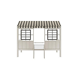 Little Seeds Rowan Valley Forest Loft Bed, Grey/Taupe, Twin