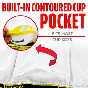 Franklin Sports-Youth Compression Short With Cup- Large/X-Large , White