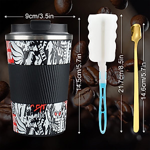 CS COSDDI 12 oz Stainless Steel Vacuum Insulated Tumbler - Coffee Travel Mug Spill Proof with Lid - Coffee Cups for Keep Hot/Ice Coffee,Tea and Beer (Black 3rd)