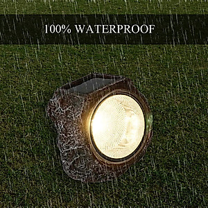 YJFWAL Bethlehem Lighting 2021 Upgraded Version 2 Pack 10 LED Solar Rock Lights, Stone Lights Outdoor Waterproof Light for Patio, Garden, Backyard Pathway Driveway Landscape Rock