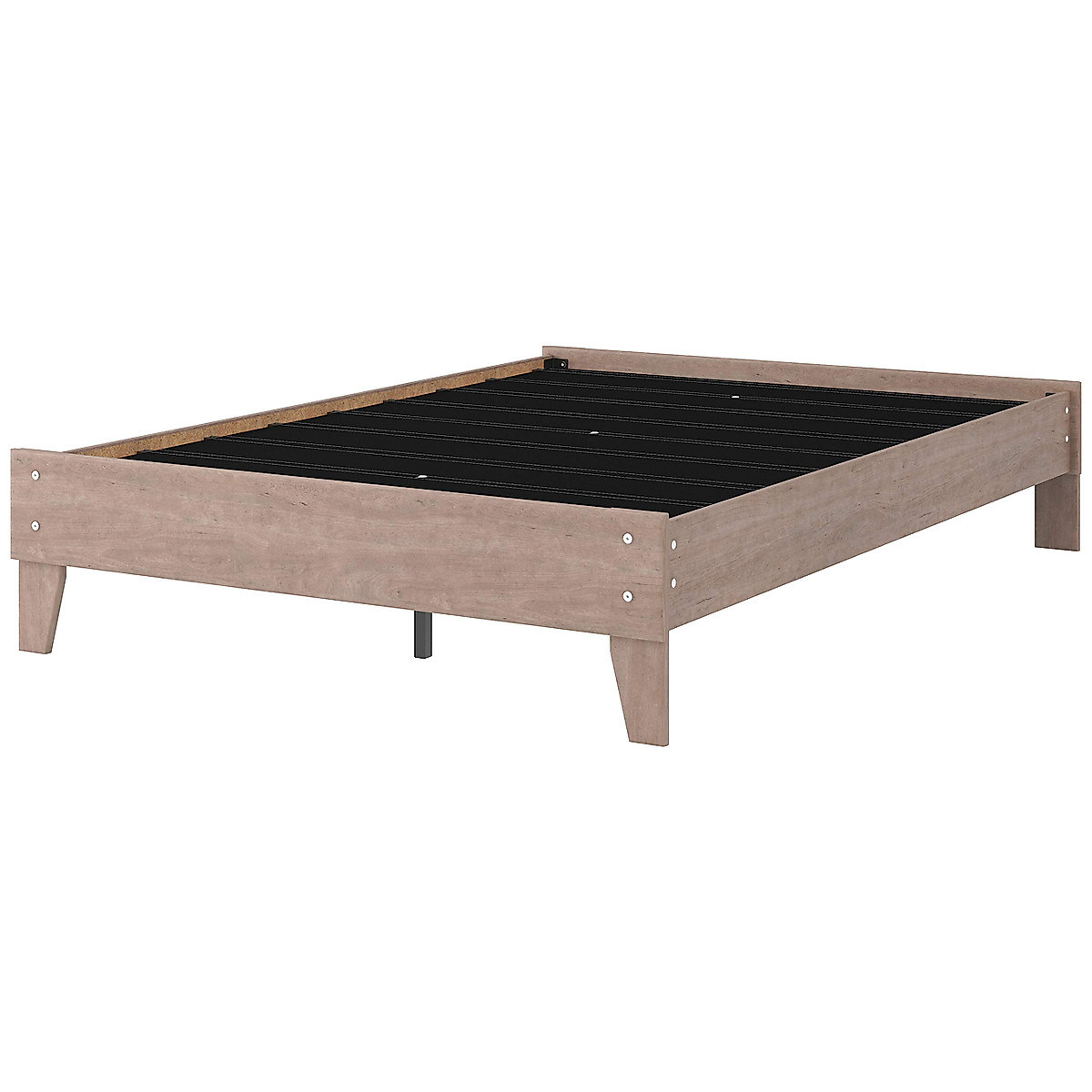 Signature Design by Ashley Flannia Modern Platform Bed, Full, Grayish Brown