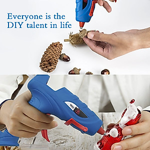 FL Hot Glue Gun, High Temperature Hot Melt Glue Gun Kit with 15 pcs Glue Sticks, Packaging, DIY, Arts & Craft, Repair and More (Light Blue-20W)