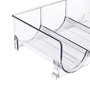 tinysiry Water Bottle Organizer,Stackable Plastic Anti-Slip 3 Bottle Wine and Drink Storage Holder for Kitchen Countertop Office Cabinet Pantry Fridge Clear