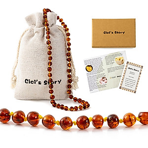Cici's Story Amber Necklace (Cognac)(11 Inches) - Certified Authentic Baltic Amber