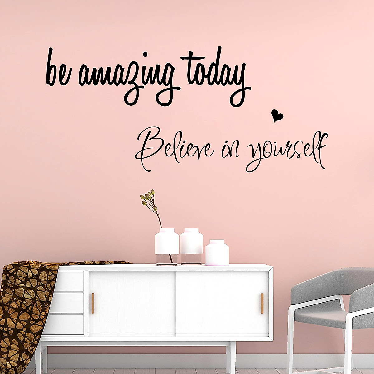 Large Inspirational Quote Wall Decals, Removable Positive Saying Wall Lettering Stickers, Motivational Word Decal Peel and Stick for Classroom Home Living Room Bedroom Office DIY Wall Art Decor