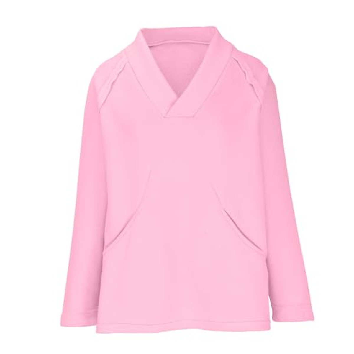 KSODFNXH Oversized Sweatshirt for Women Fashion Fall V Neck Long Sleeves Tops with Pockets Casual Loose Pure Sweatshirts