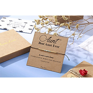 RareLove Best Aunt Ever Gifts Aunt Morse Code Beaded Bracelet Secret Message Jewelry Gift For Her, Waterproof Birthday Mothers Day Gifts for Aunts from Niece Nephew