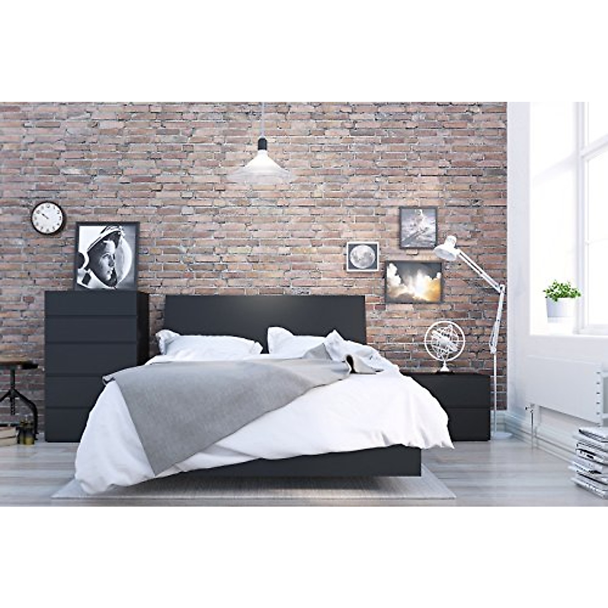 Nexera Platform Bed, Full, Black