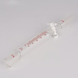 stonylab Pressure Equalizing Graduated Addition Funnel, Borosilicate Glass Dropping Funnel 24/40 Joint 50 ml with PTFE Stopcock for Laboratory (50 ml)