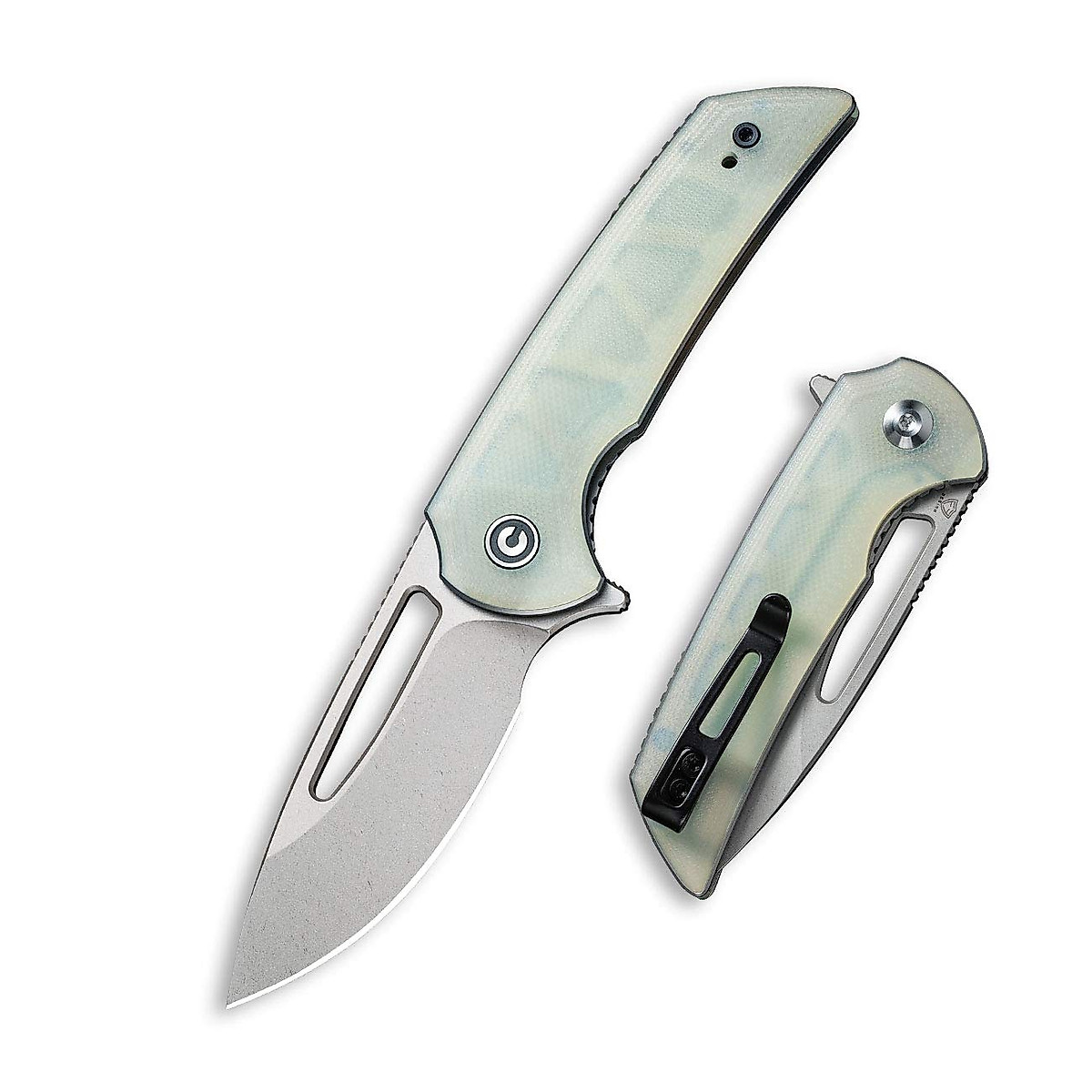 CIVIVI Odium Small Folding Knife –2.65" Stonewashed D2 blade, G10 Handle, Ball Bearings Pivot, Flipper Opening Knife with Reversible Deep Carry Clip C2010F (Natural)