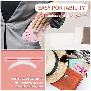 OLDZHU Cute Switch Case Holder Compatible with Nintendo Switch&Switch OLED, Pink Storage for 24 Game Cartridges and 24 Micro SD Cards