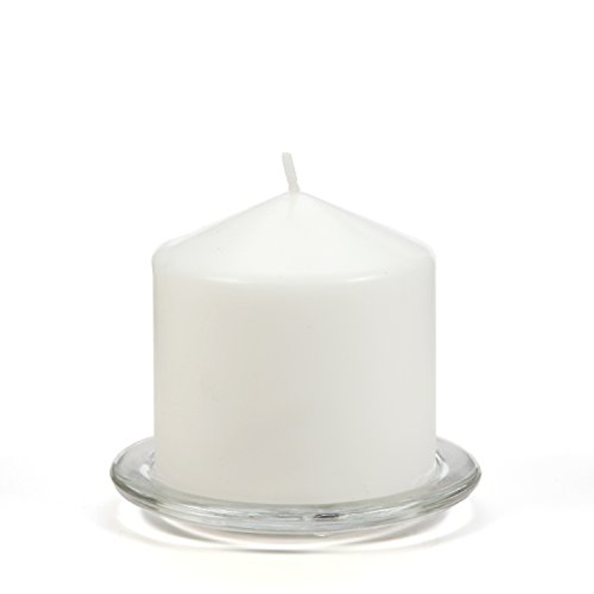 Hosley's Set of 8 Clear Glass Pillar Plates - 4 Inch Diameter. Ideal Gift for Weddings, Parties, Spa, Pillar Candle, Votive Candle Garden. Or as a Pedestal W1