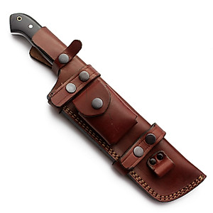 GCS Handmade Micarta Handle D2 Tool Steel Tactical Hunting Knife with leather sheath Full tang blade designed for Hunting & EDC GCS 238