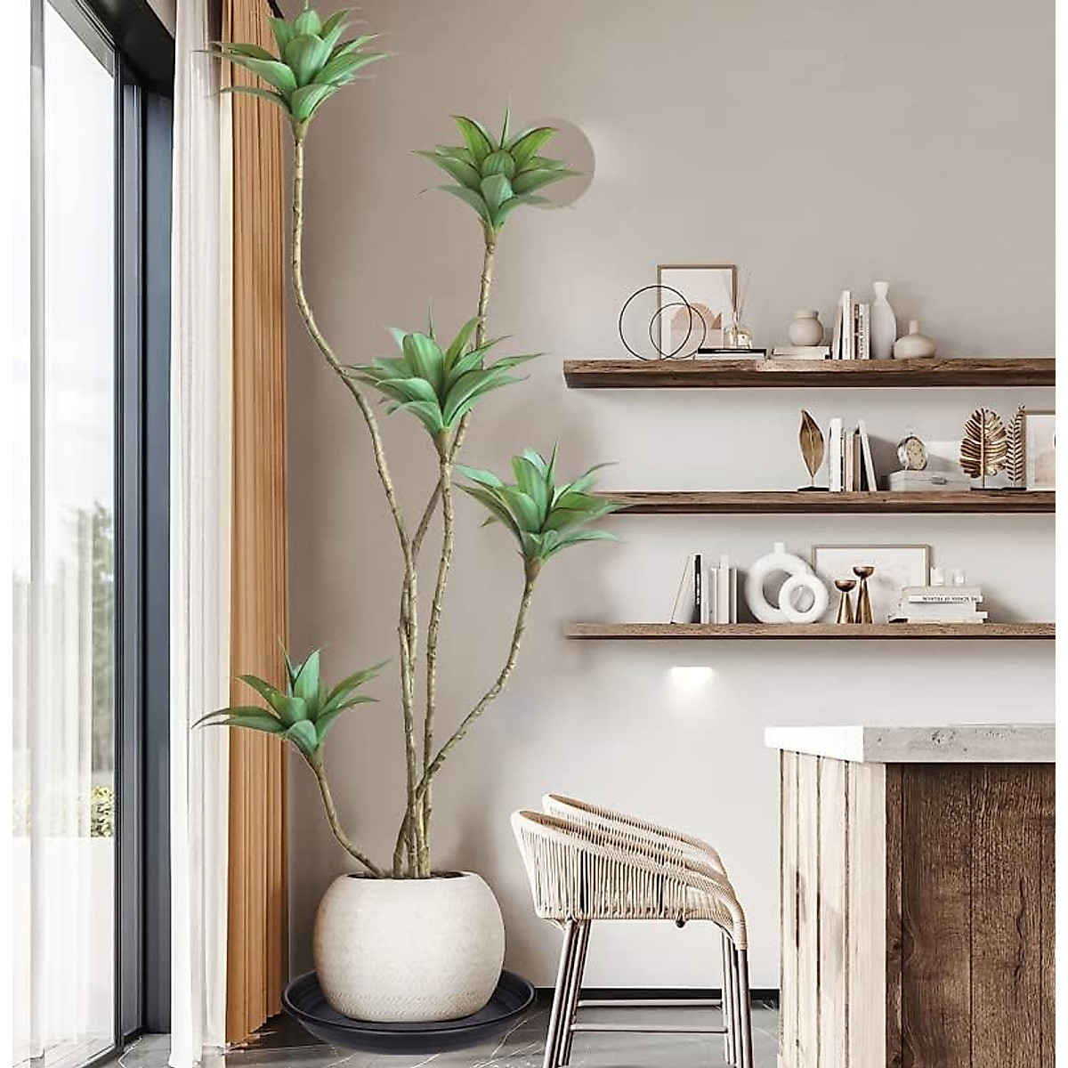 5 Packs Plant Saucer Pot Tray 6 8 10 12 14 16 19 20 Inch Plastic Flower Planter Saucers and Drip Trays for Indoors Outdoors, Thick Heavy Sturdy Durable Plant Plate Water Catcher (14 Inch Black)