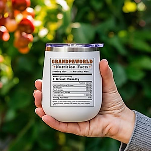 Don't Mess with Grandpaworld Tumbler, Nutrition Facts Tumblers for Grandpa, Gift for Father’s Day or Birthday