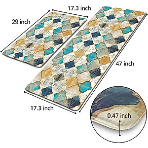 Sofort Kitchen Rugs Set, Cushioned Anti-Fatigue Kitchen Mats for Floor, Comfort Kitchen Rugs and Mats, Non-Slip Waterproof Standing Mat for Kitchen, Laundry, Sink, Office