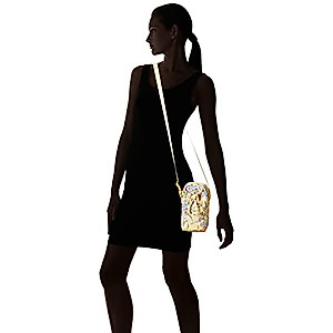 Vera Bradley Women's Recycled Lighten Up Reactive Deluxe Water Bottle Crossbody Sling Bag, Sunlit Garden, One Size