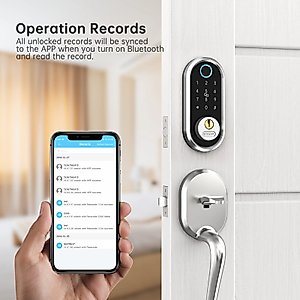 Keyless Entry Door Lock Handle: SMONET Smart Front Door Lock Set Alexa Deadbolt Locks Front Door Handle Bluetooth Electronic Digital Keypad Lock with APP Voice Control Keyfob Auto Lock for Home