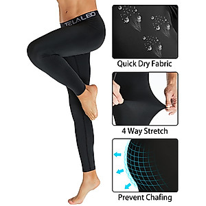 TELALEO 4 Pack Men's Compression Pants Leggings Sports Tights Athletic Baselayer Workout Running Black/Charcoal XL/02