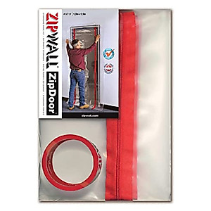 ZIPWALL ZipDoor ZDS Standard Dust Barrier Zipper Door Kit, 1 Pack, Red