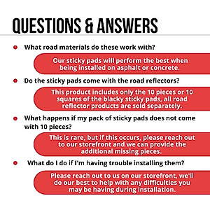 Adhesive Sticky Pads For Road Reflectors | Pack of 10 | 4 by 4 inch Butyl Pads | Sticks to Street, Pavement and Asphalt | Industrial Grade Glue for Reflector Markers (Reflectors Sold Separately)