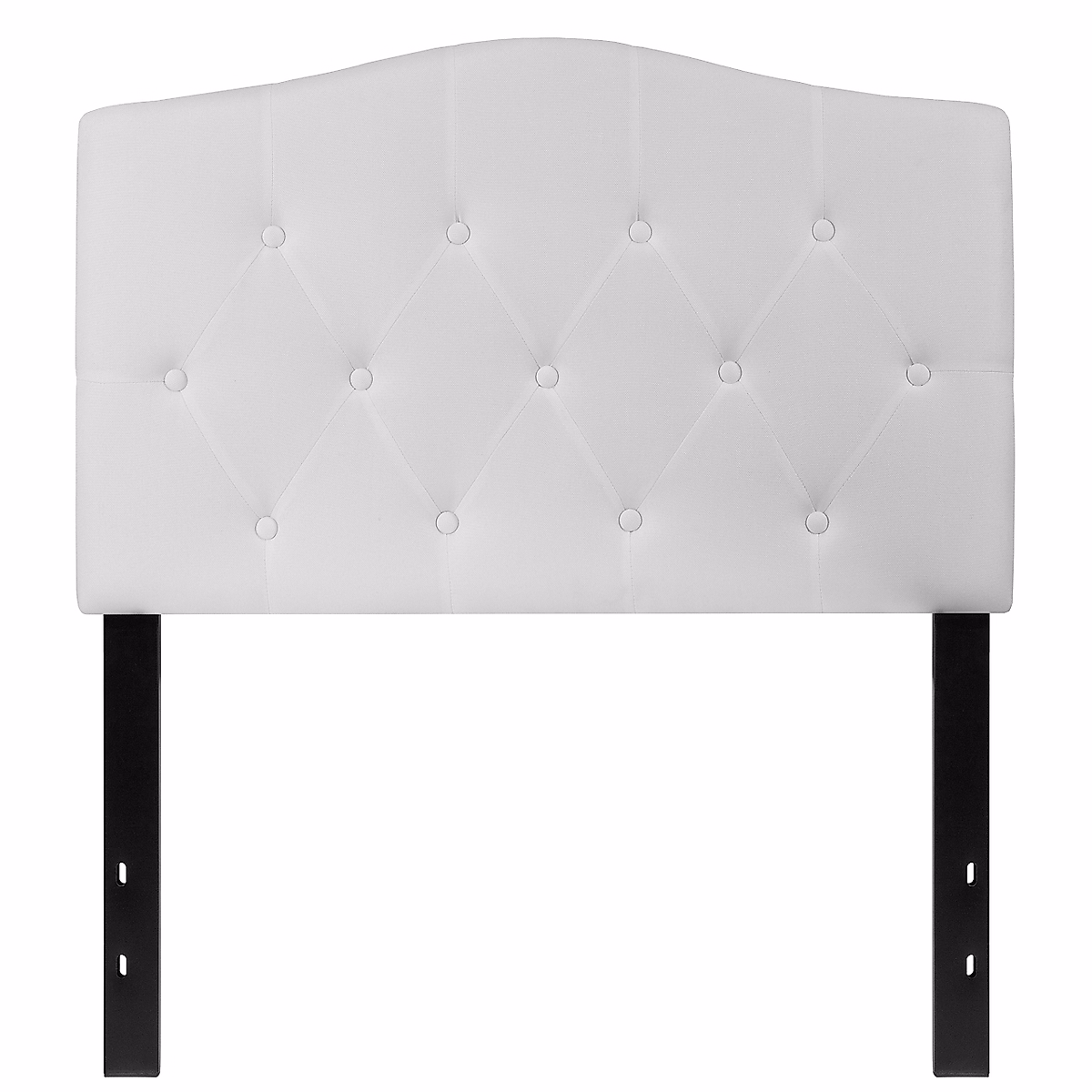 BizChair Tufted Upholstered Twin Size Headboard in White Fabric