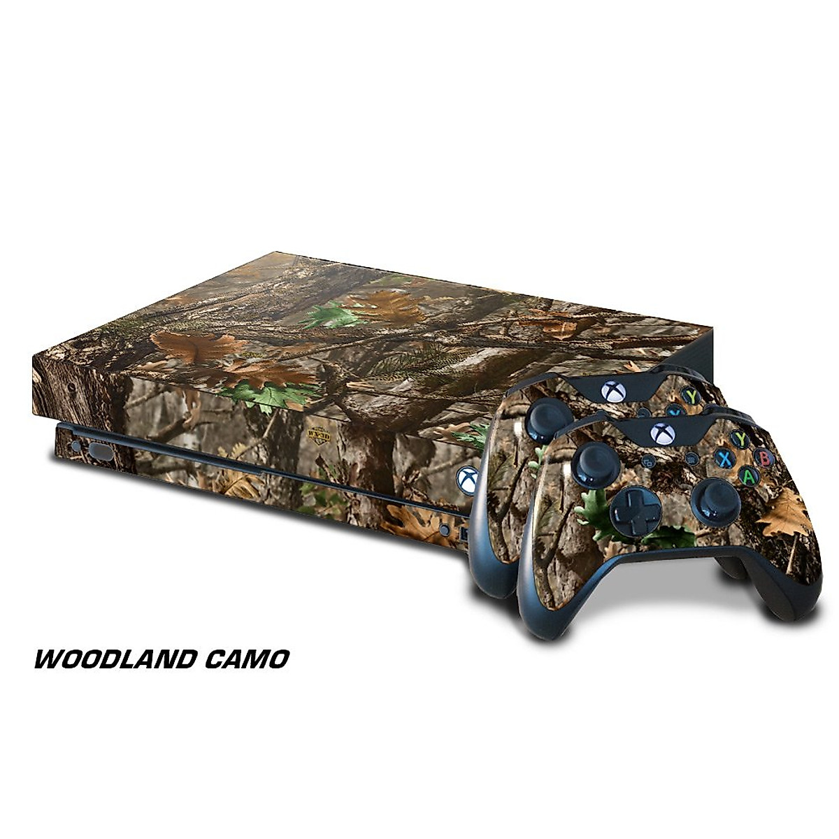 247 Skins Graphics kit Sticker Decal Compatible with Xbox One X and Wireless Controllers - Woodland Camo