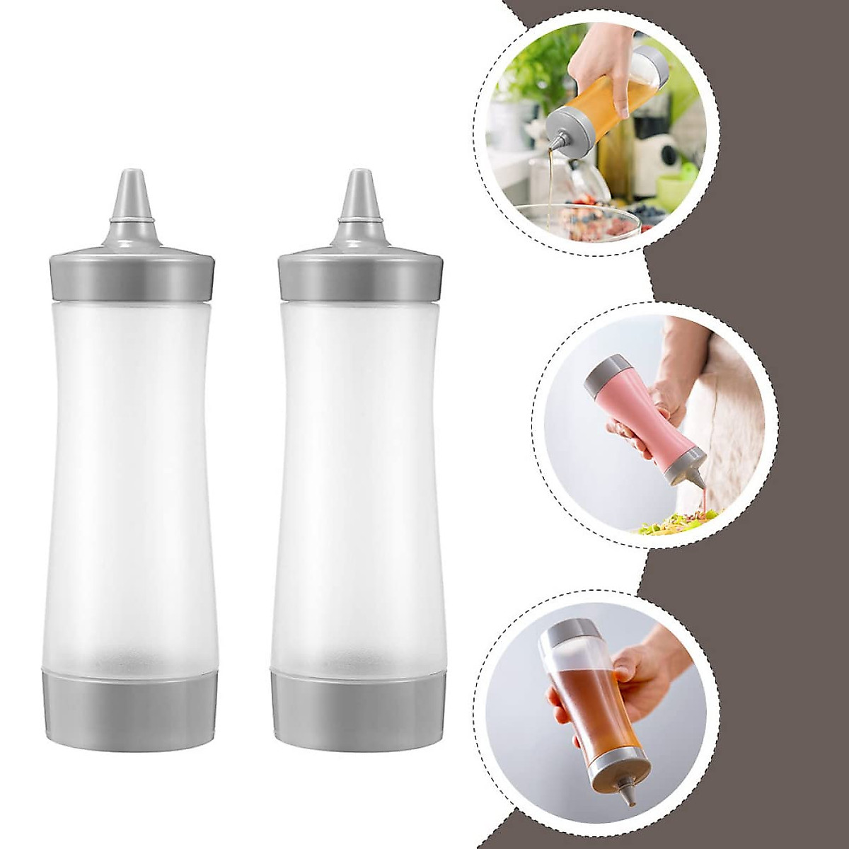 8 Pcs Squeeze Bottle Dressing Bottles Hair Dye Bottle Squeezy Sauce Bottle Hot Sauce Bottle Cookie Containers with Lids Salad Bottle Squeeze Honey Bottle Ketchup Mustard Plastic