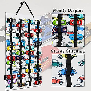 HUHYNN Display Case Compatible with 60 Hot Wheels, Hanging Organizer for Hot Wheels Matchbox Cars, Wall-Mount Display Case for Hot Wheels Fits for 60 for Hot Wheels Storage (White-60 Slots)