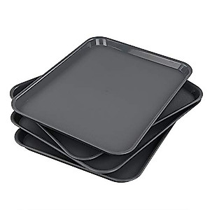 Wekioger Grey Plastic Serving Trays, 4 Packs Fast Food Trays