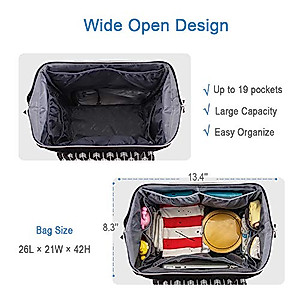 Lekebaby Diaper Bag Backpack, Large Capacity Diaper Backpack with Changing Pad for Mom and Baby, Arrow Print, Black